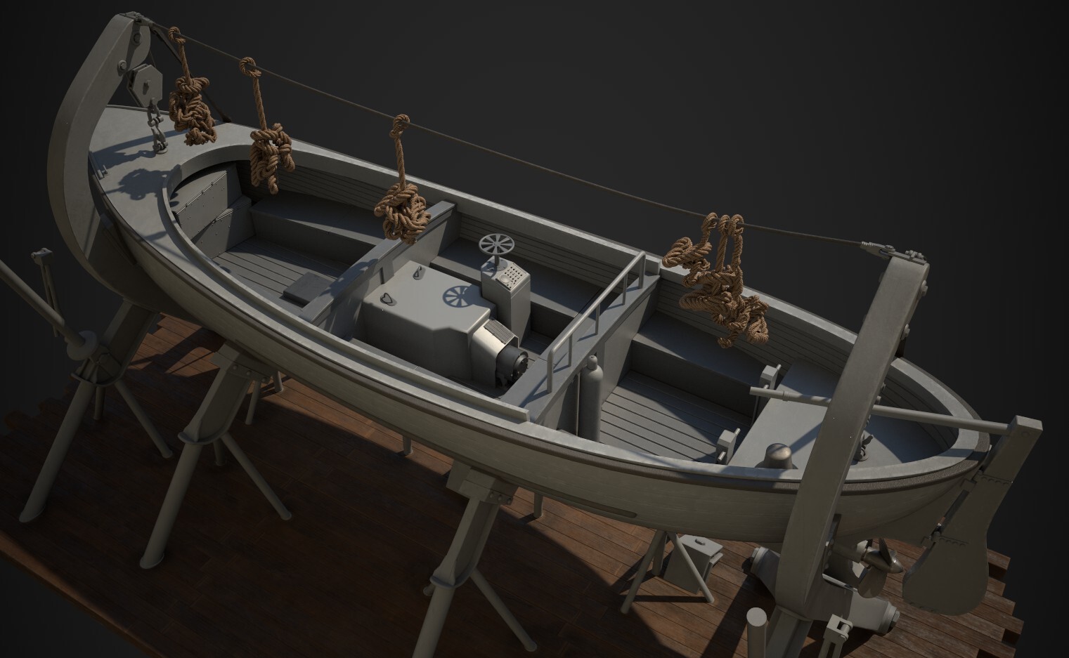 ArtStation - USS Iowa Battleship Project WIP - Whaleboat