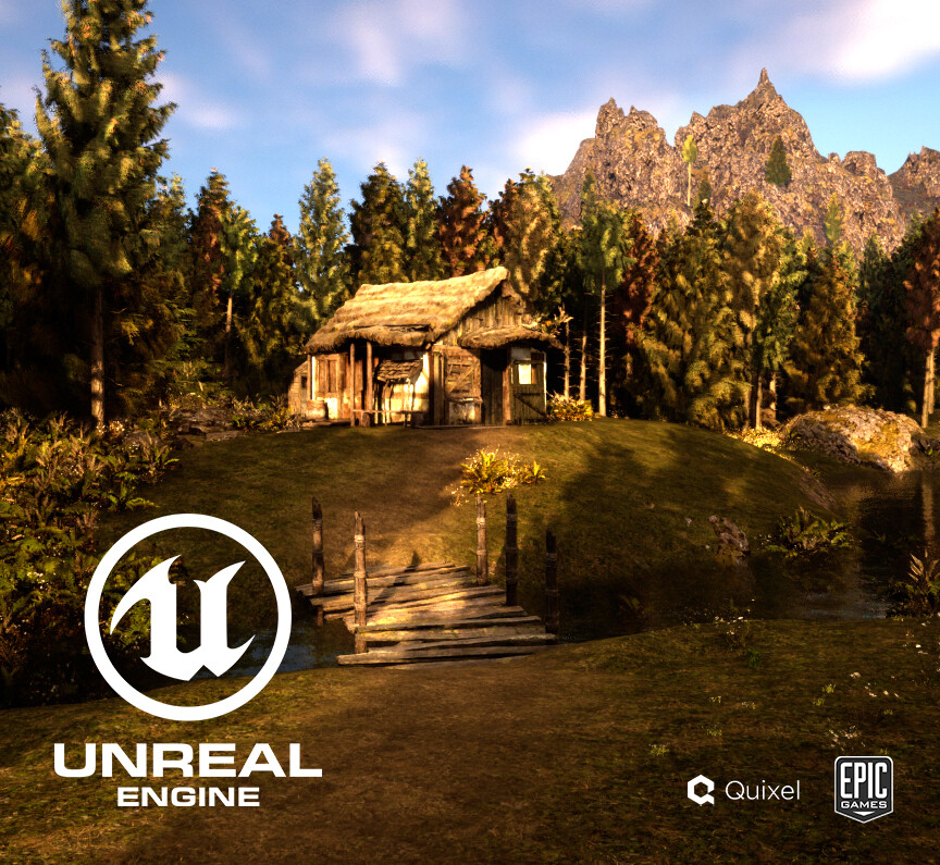ArtStation - UE5 Game Environment - Cabin in the woods