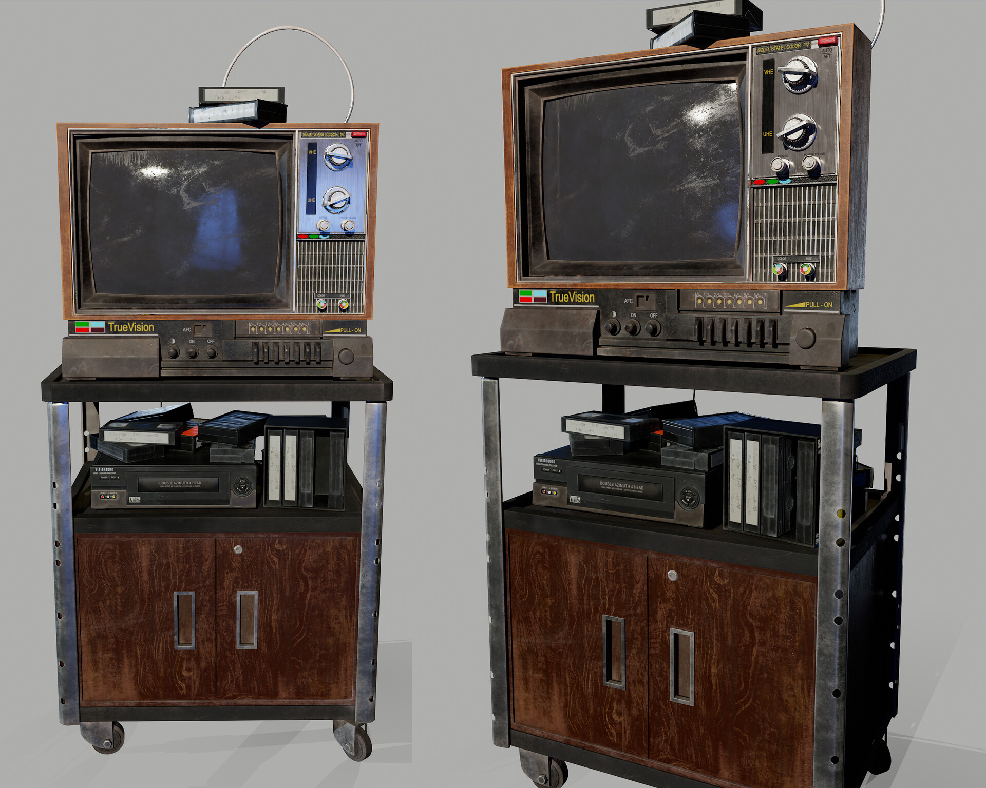 ArtStation - Old Television and VHS Set