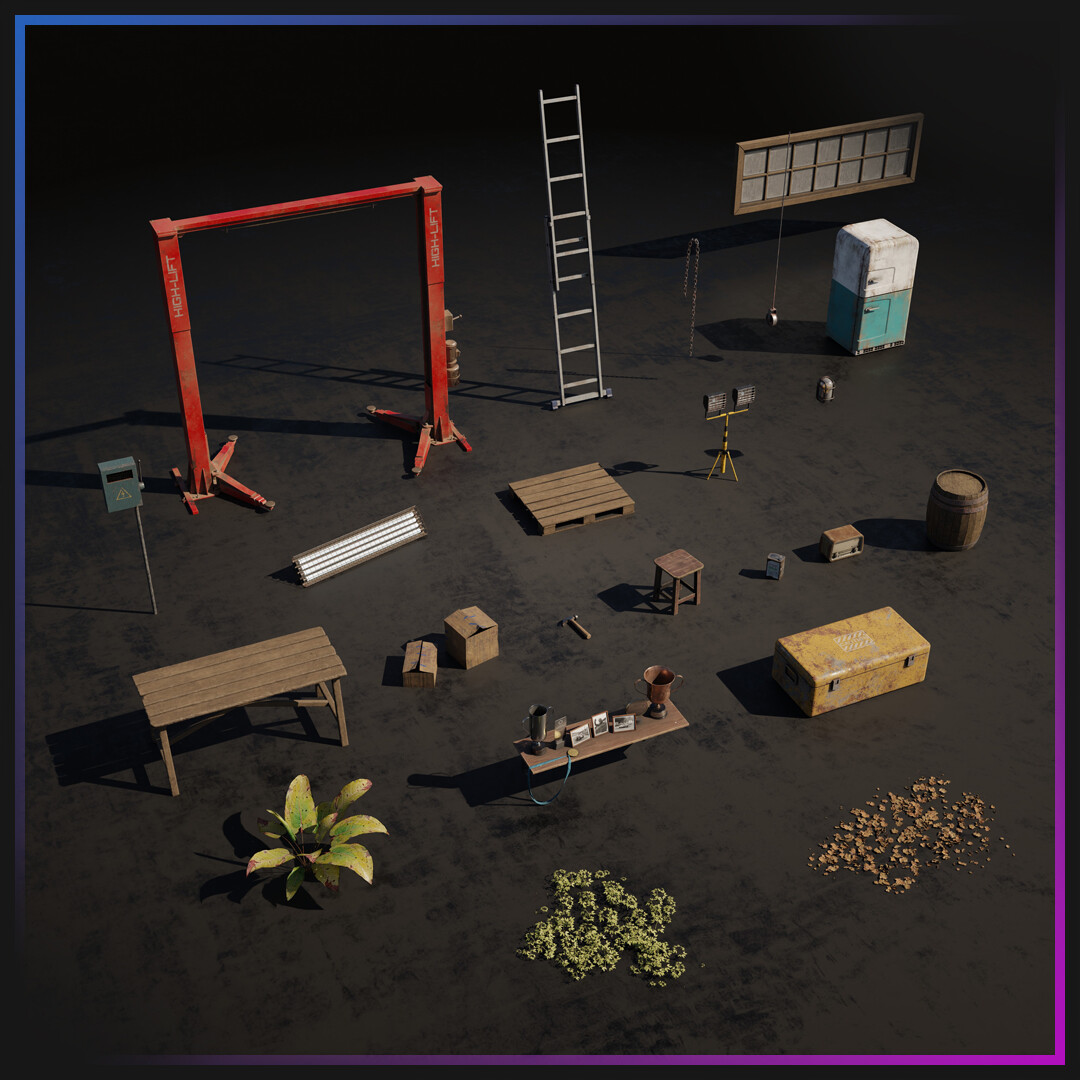 ArtStation - Props & modulars for garage