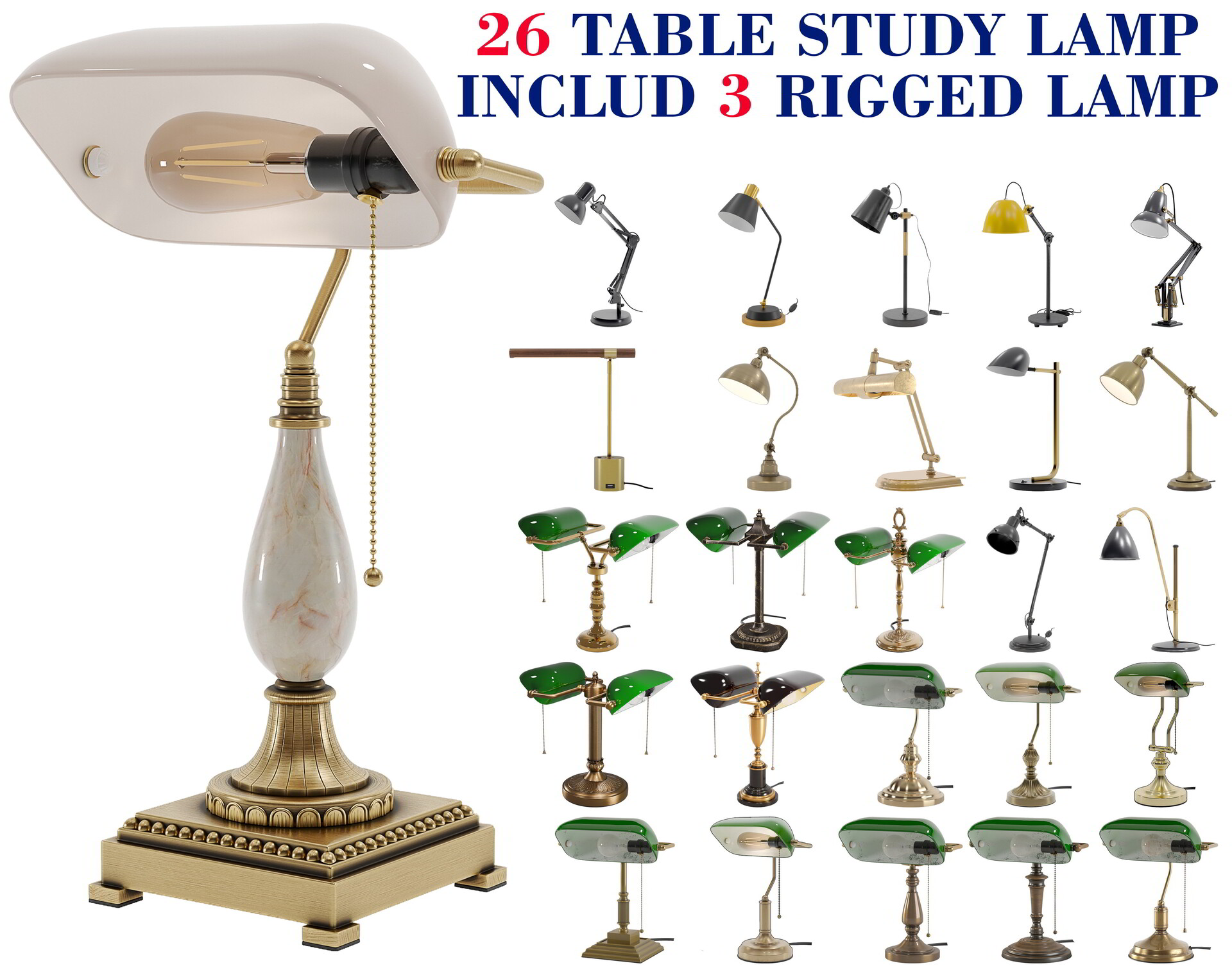 ArtStation - 26_Table_Study_Light_3d model