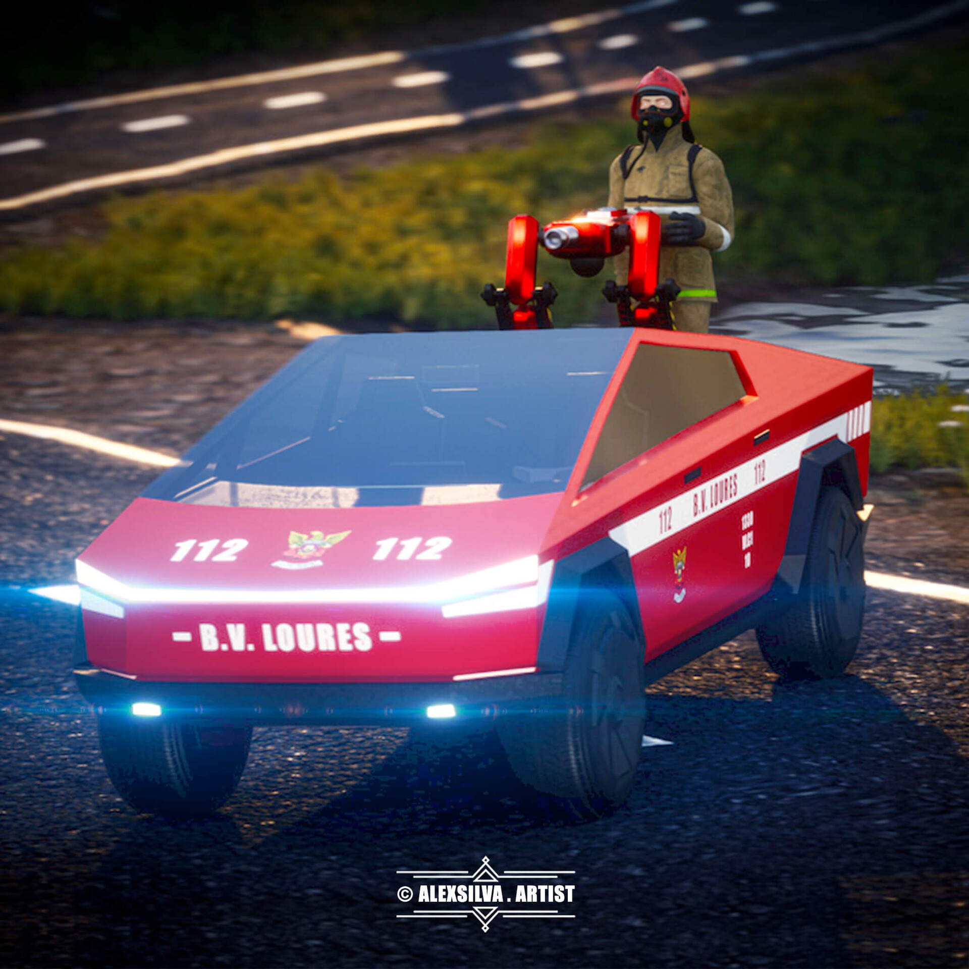 ArtStation - CYBERFIRETRUCK