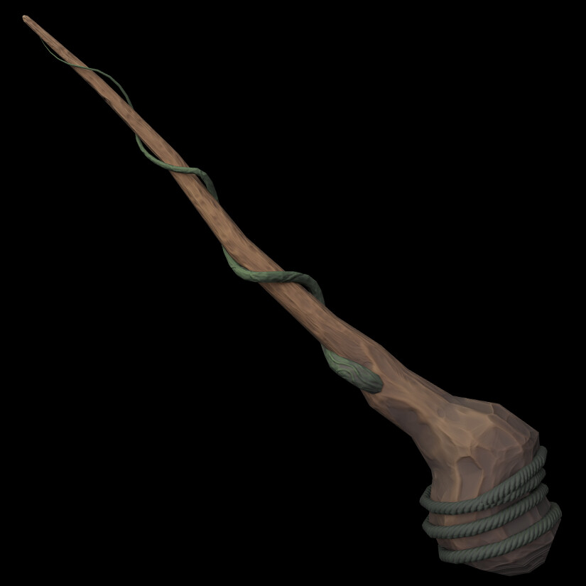 ArtStation - Stylized Wooden Wand