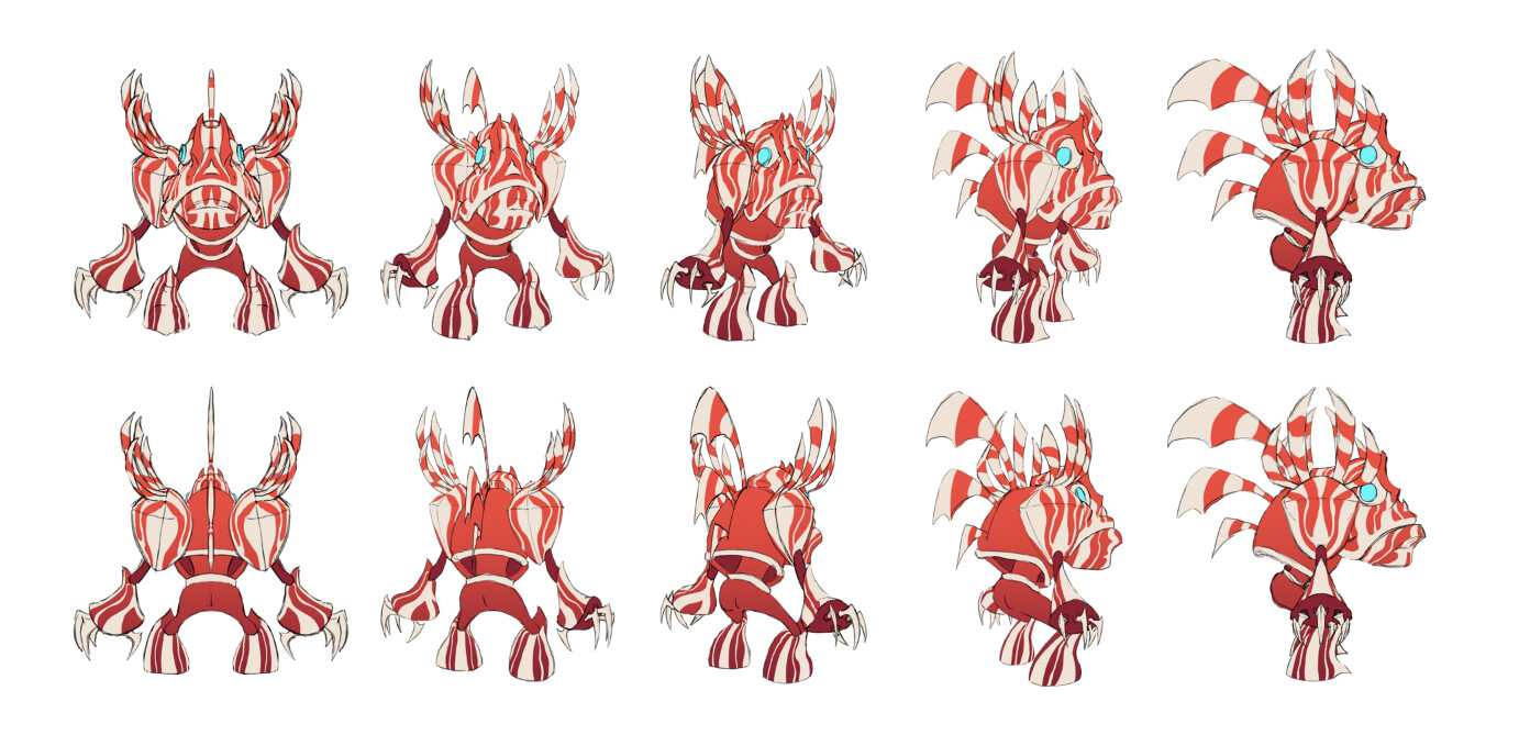 ArtStation - Character Sheet: Lionfish Mascot