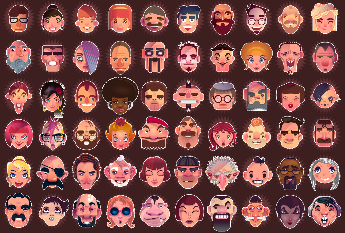 ArtStation - 60 vector faces in 60 seconds. GO!