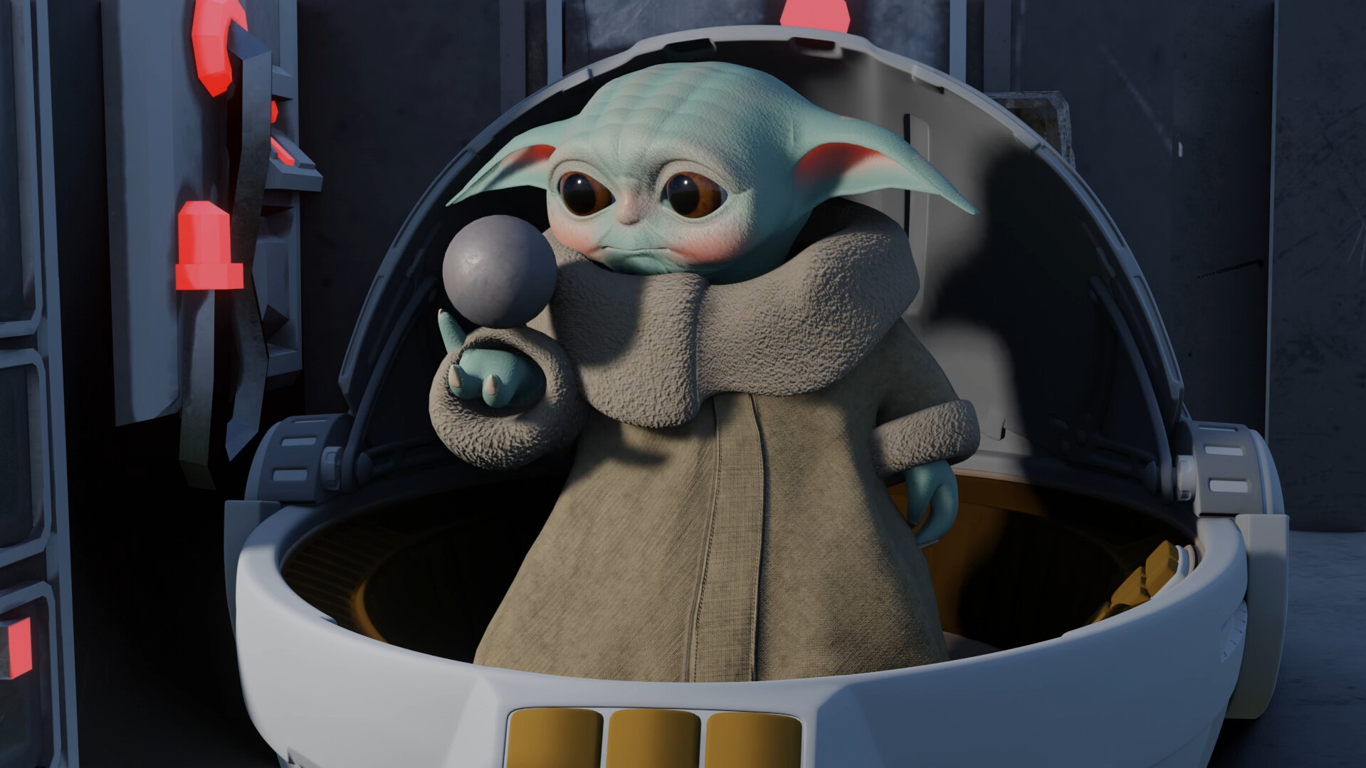 ArtStation - Grogu using the Force Animation from The Mandalorian