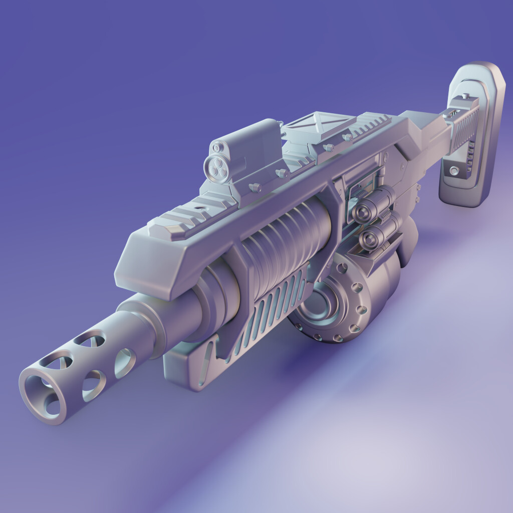 ArtStation - GYGAMESH-Team Blue Mech rifle