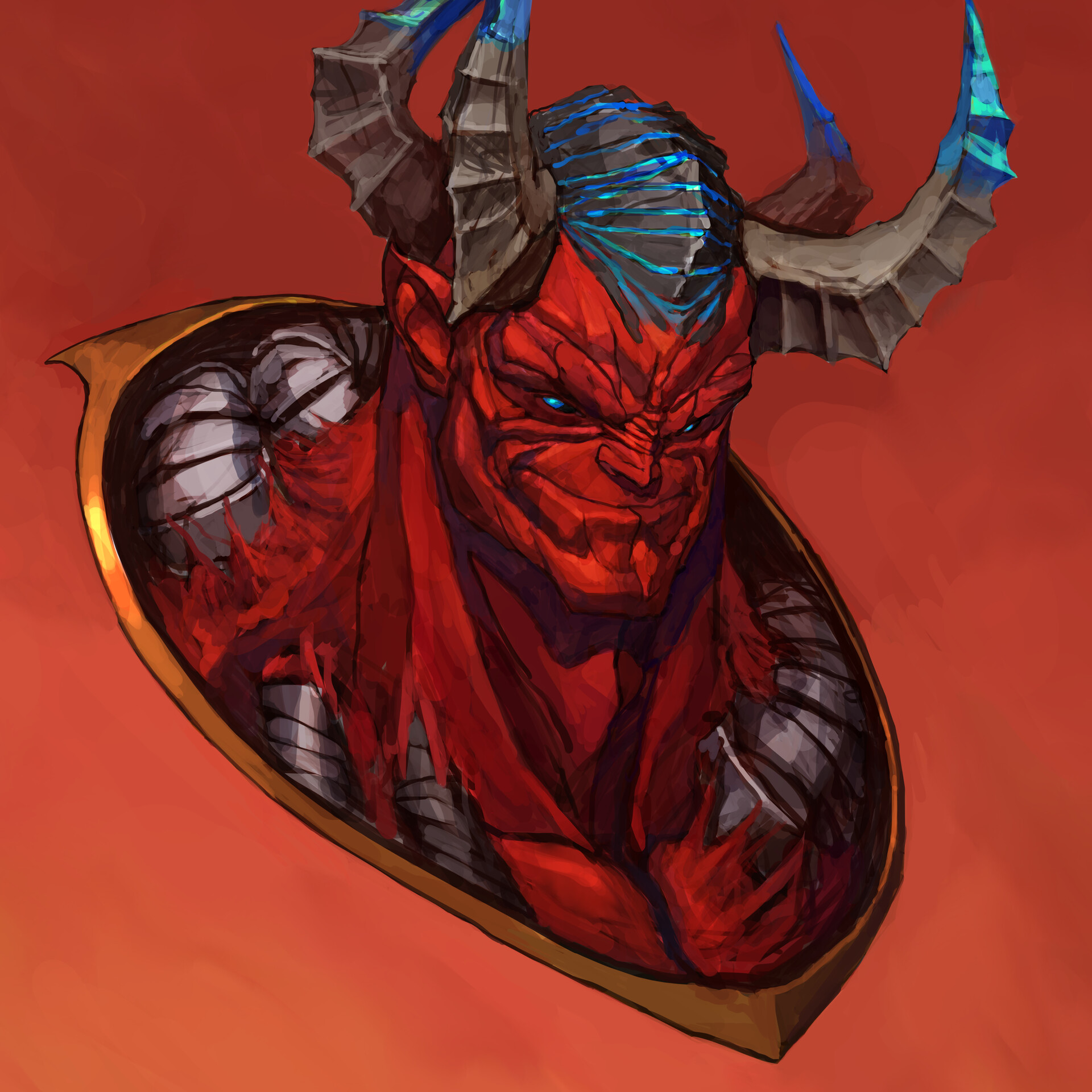 ArtStation - Fargus the Scorcher, Daemon Prince of Chaos Undivided #2