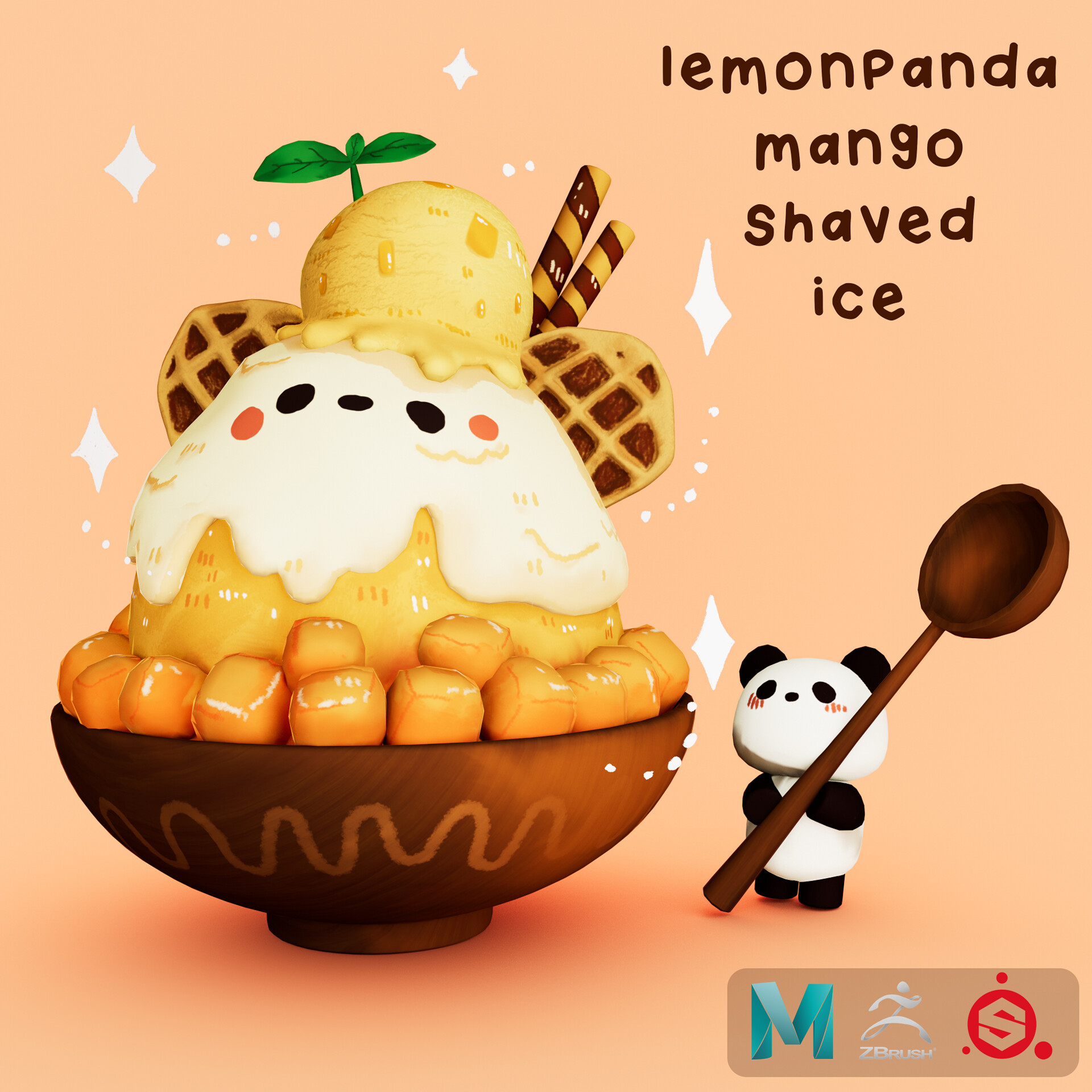 ArtStation - LemonPanda Mango Shaved Ice