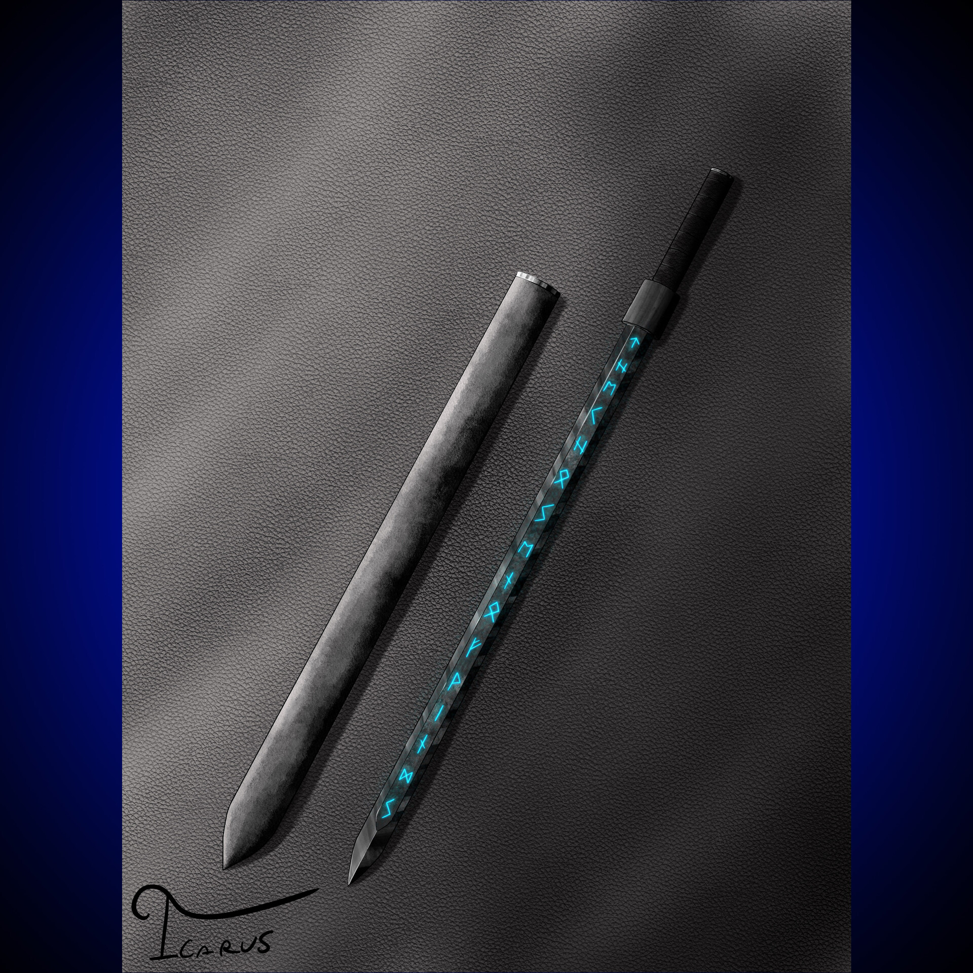 ArtStation - Runic sword illustration.