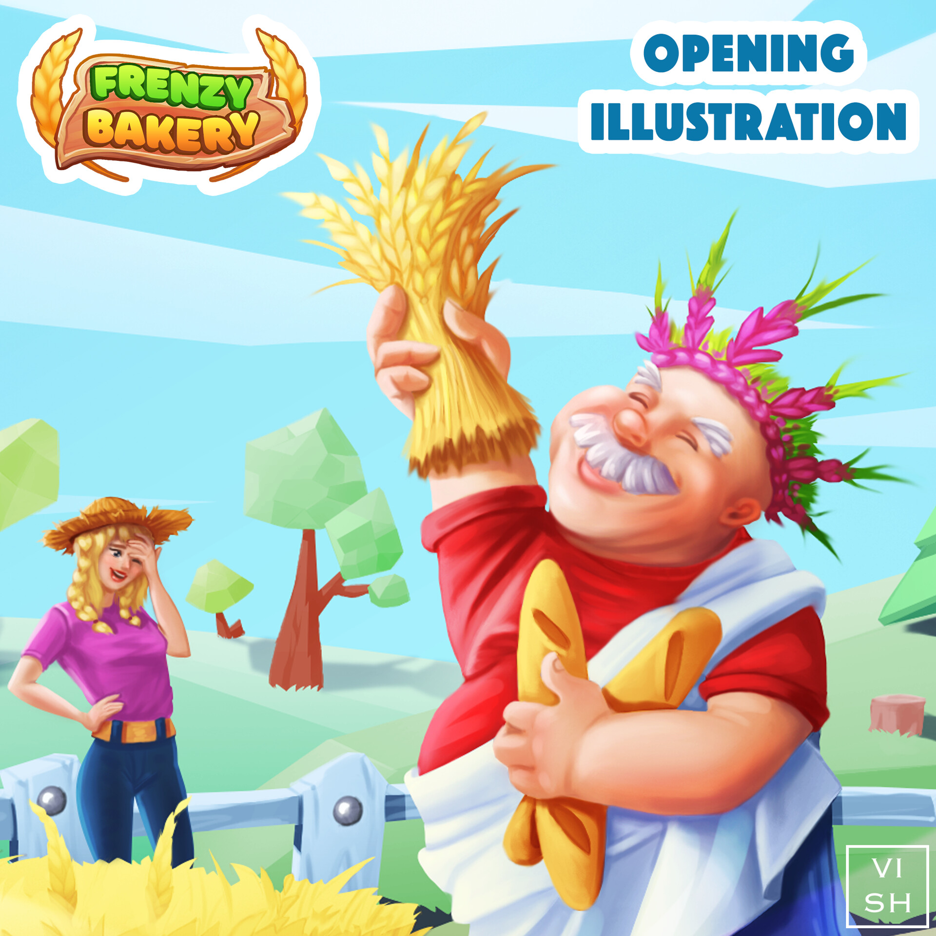 ArtStation - Frenzy Bakery Game - Part 1 - Opening Illustration