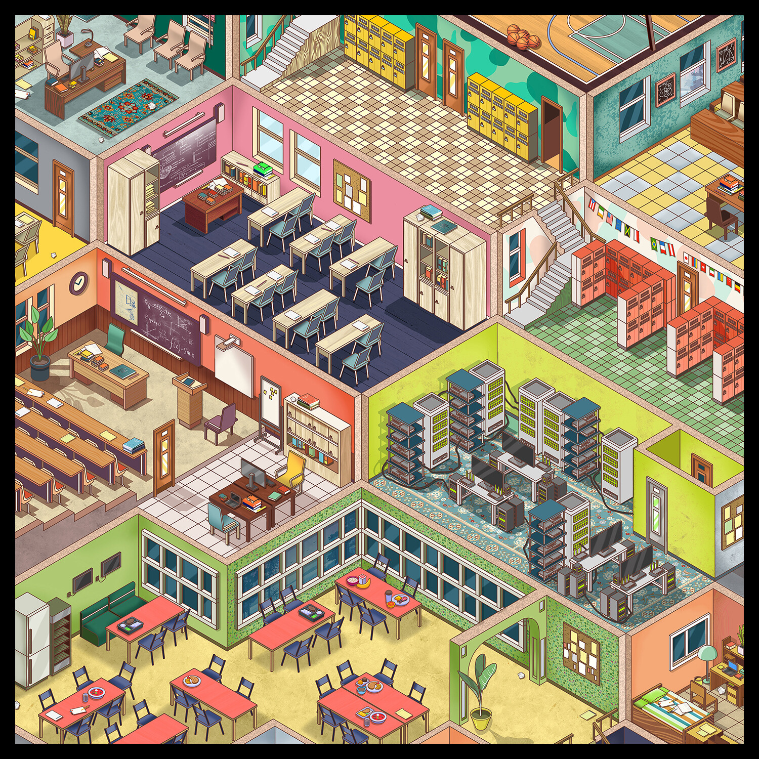 ArtStation - Isometric University Puzzle