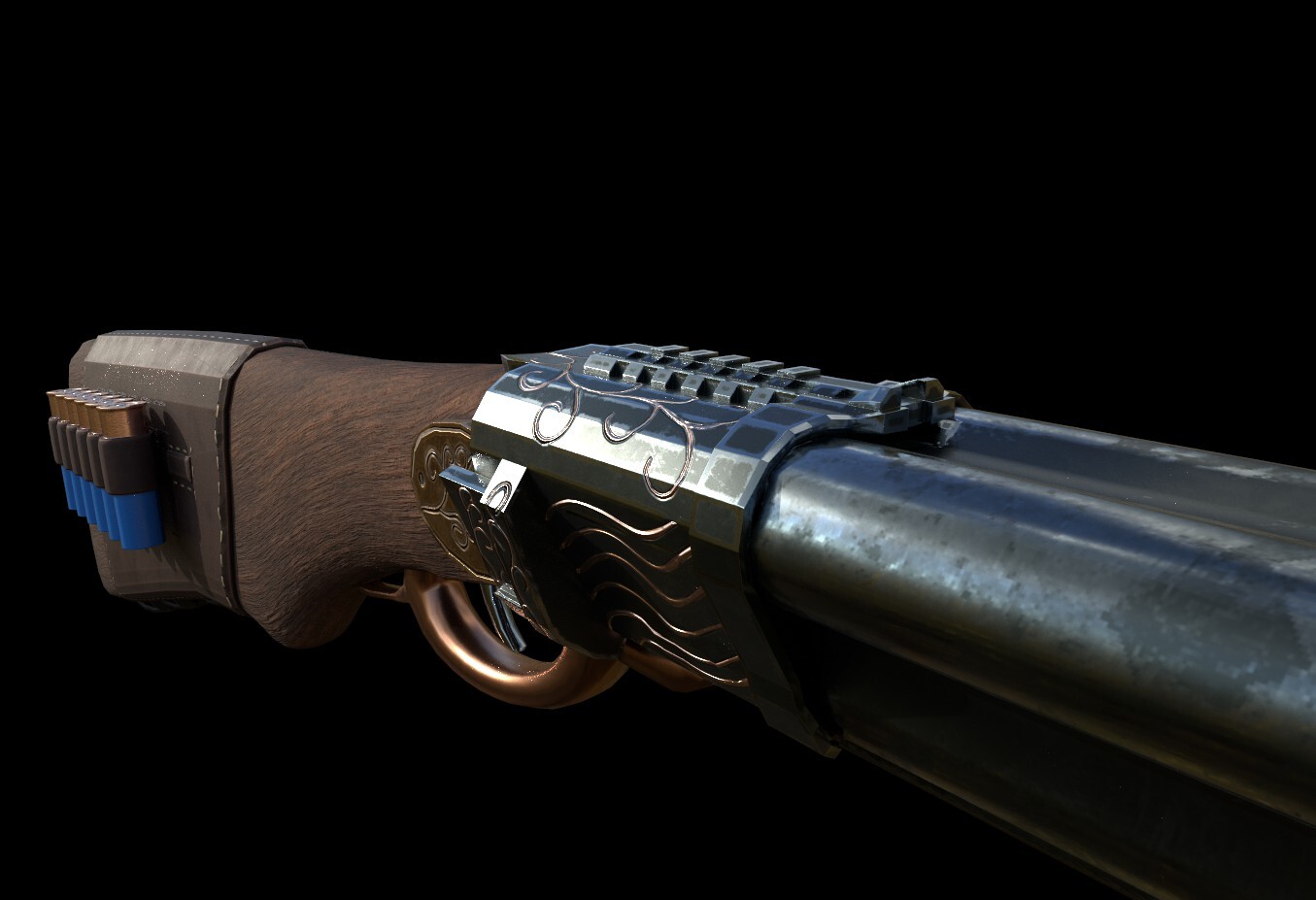 ArtStation - triple barrel hunting rifle