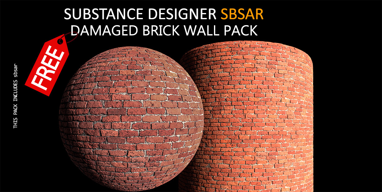 ArtStation - DAMAGED BRICK WALL