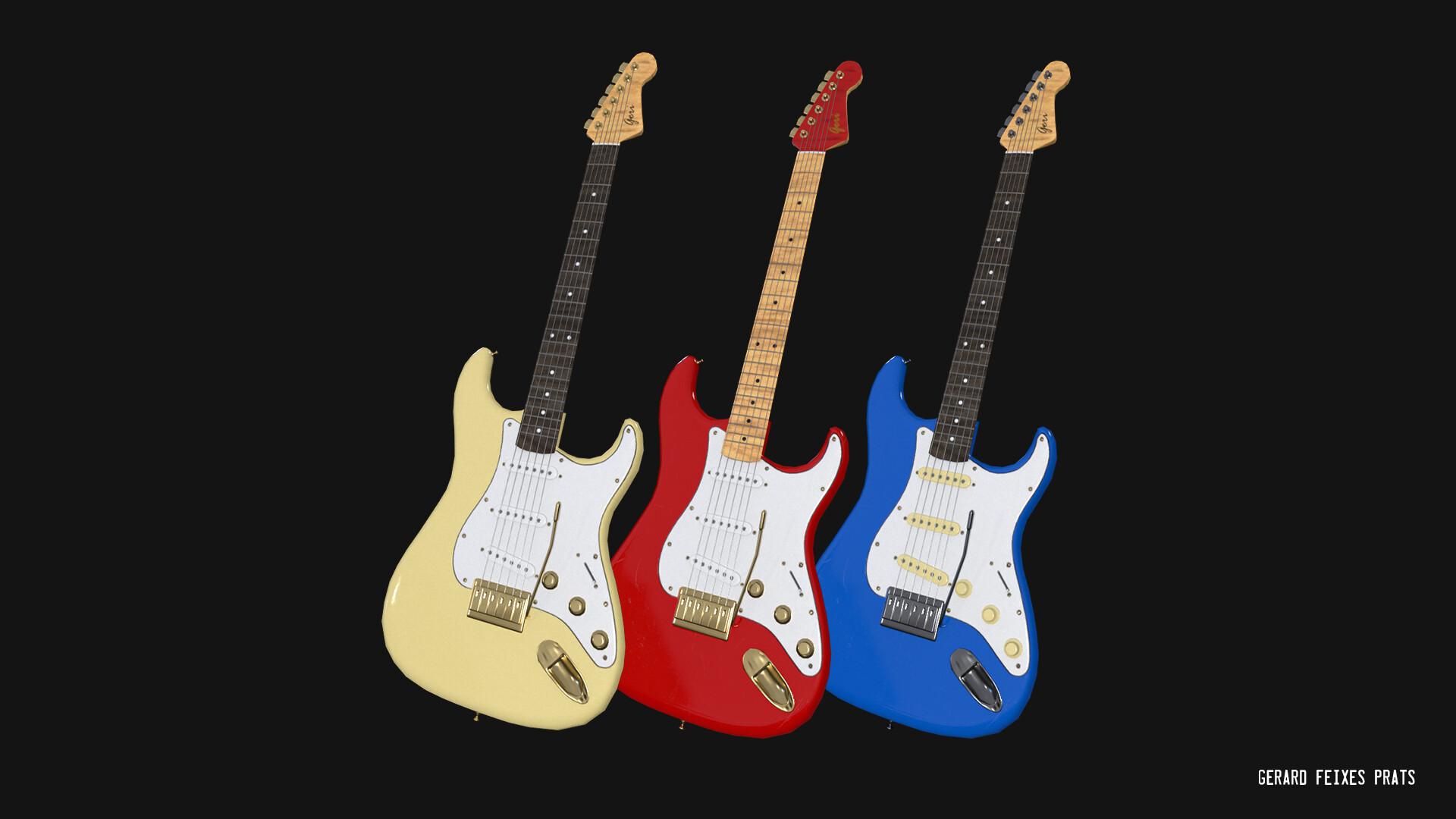 ArtStation - Electric guitar Stratocaster style