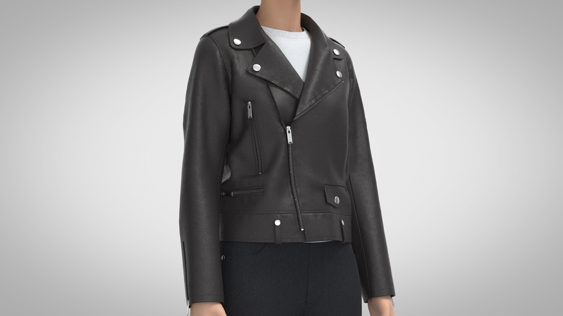 ArtStation - Women Leather Jacket, Marvelous Designer, Clo