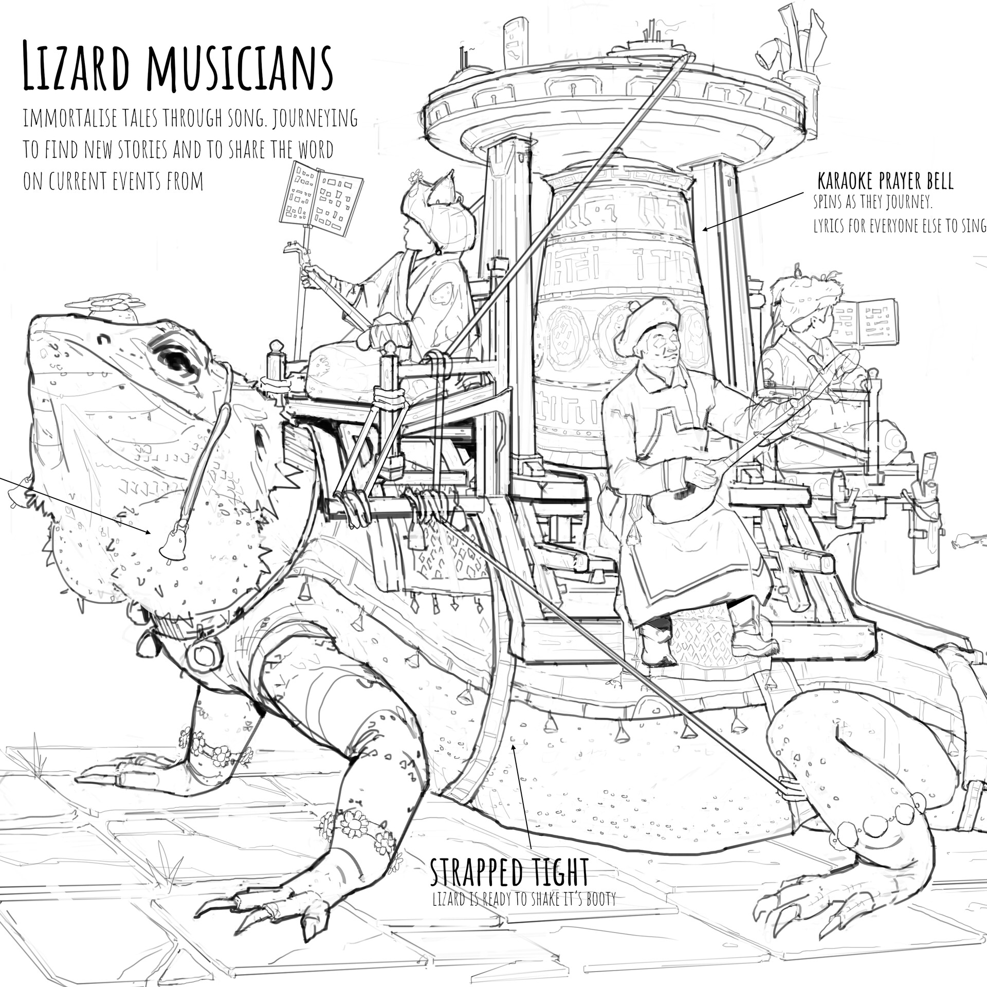 ArtStation - Lizard Musicians