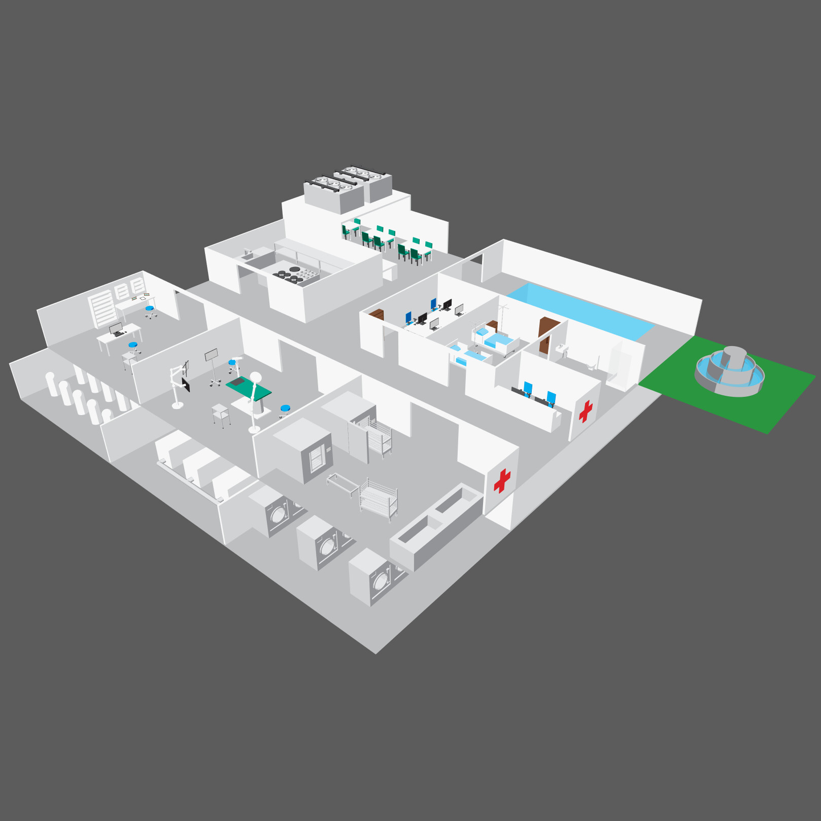 ArtStation - Model of a hospital (from concept to result)