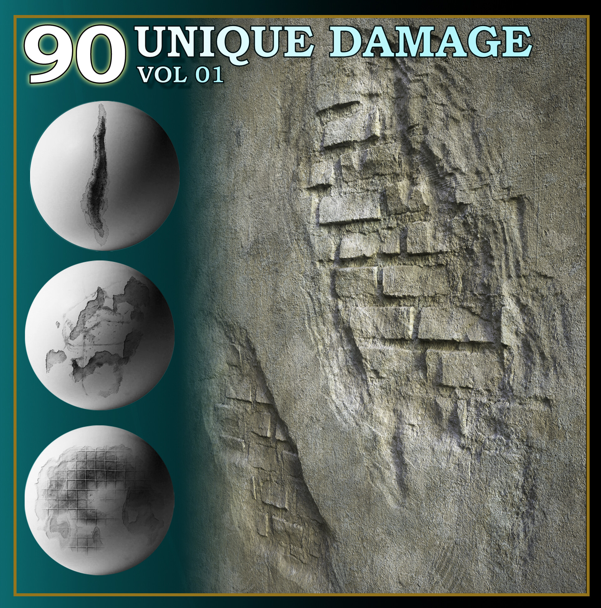 ArtStation - 90 Unique Damage "Alpha + NormalMap" VOL 01