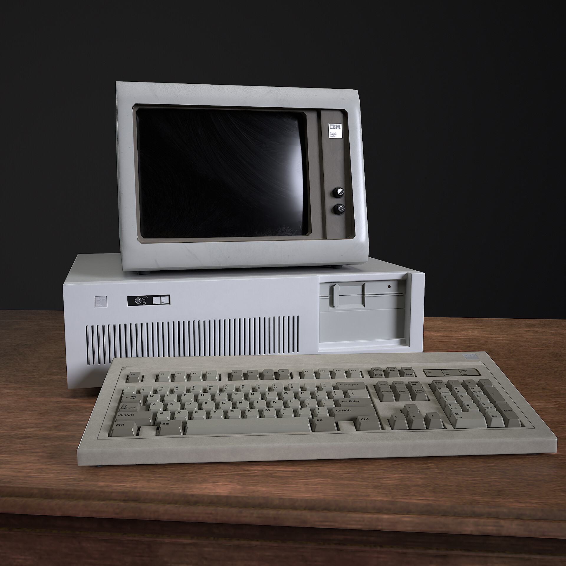 ArtStation - IBM AT Personnal Computer, 5151 Monitor, Keyboard Type M