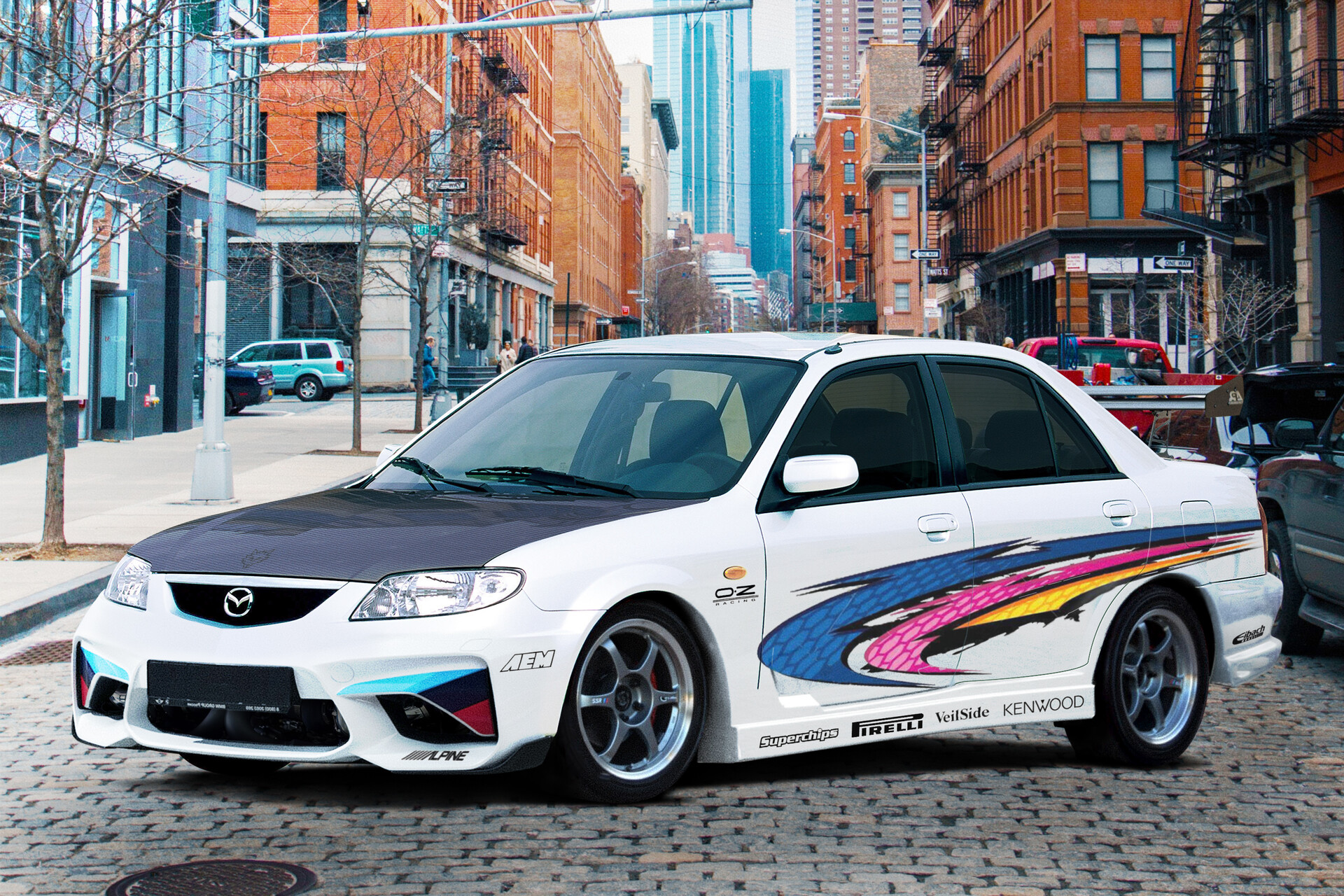 ArtStation - Mazda 323 (modified)