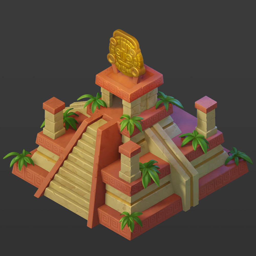 ArtStation - Isometric Aztec Temples (2 levels)