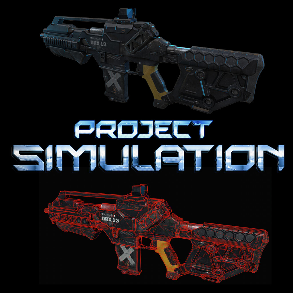 ArtStation - SIMULATION Indie FPS Game Model Assault Rifle