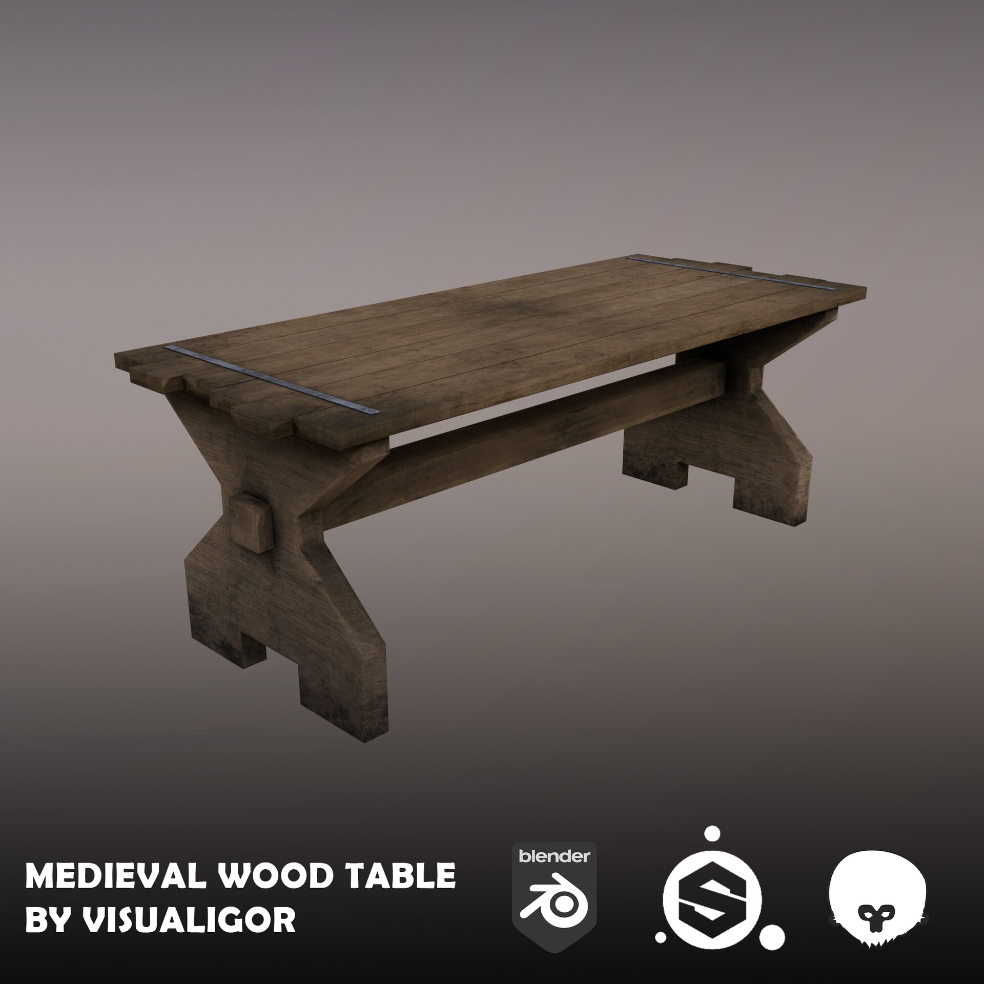 ArtStation - Medieval wood table