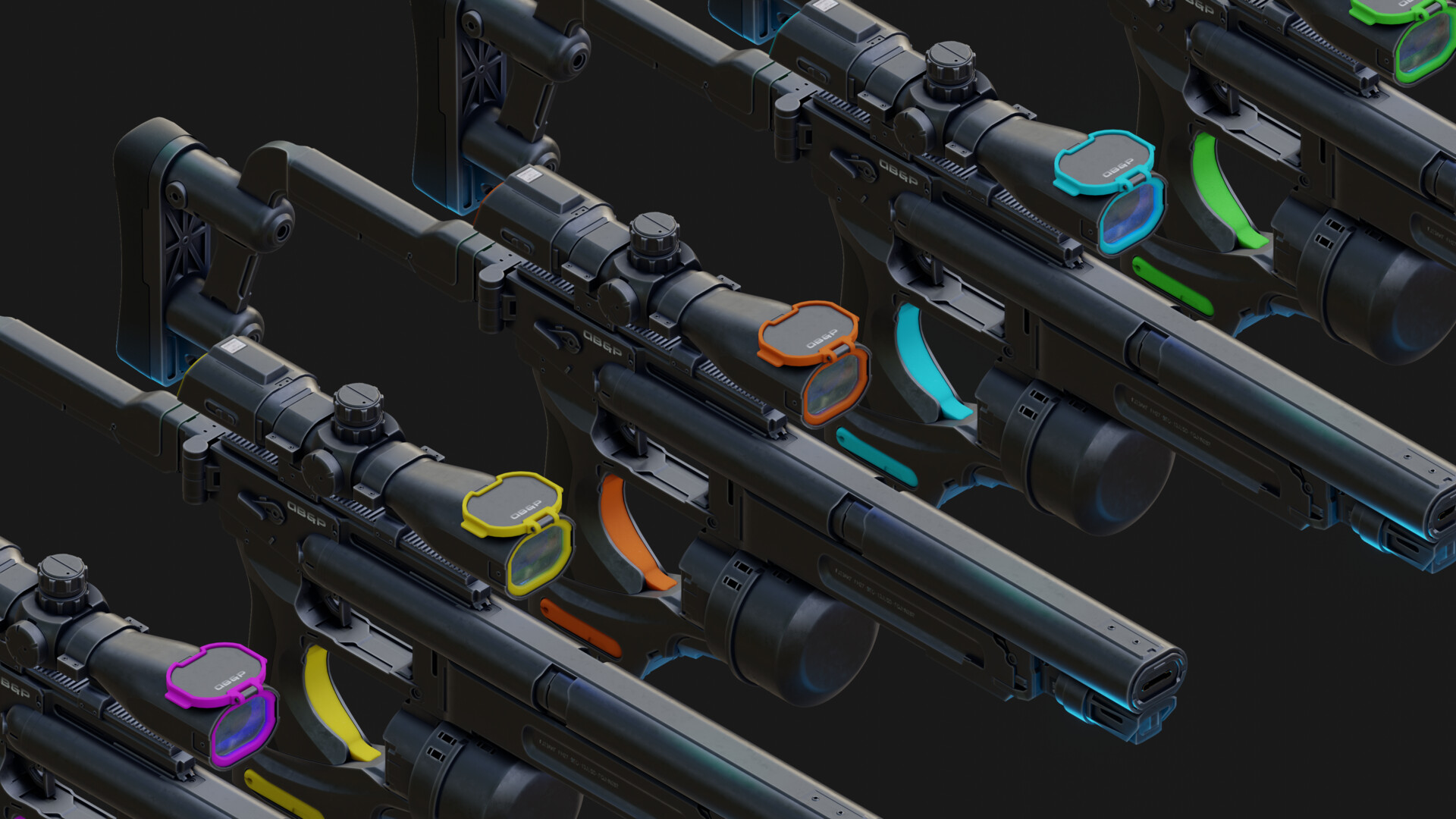 ArtStation - Scifi gun boolean boxy style