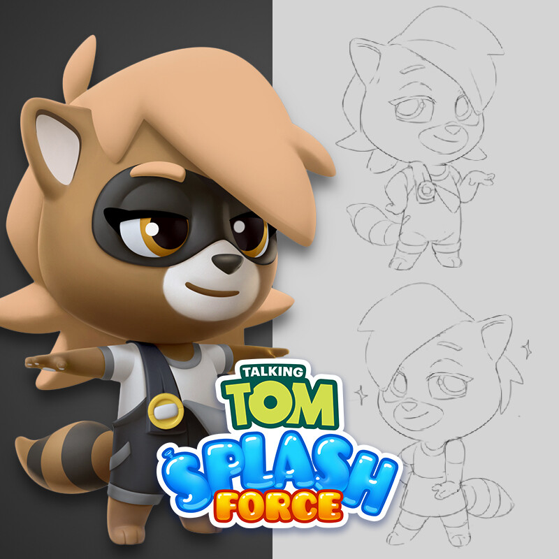ArtStation - Talking Tom Splash Force - Female Raccoon