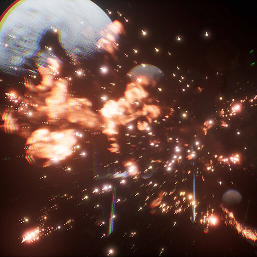 ArtStation - Tie fighter, X-wing explosion