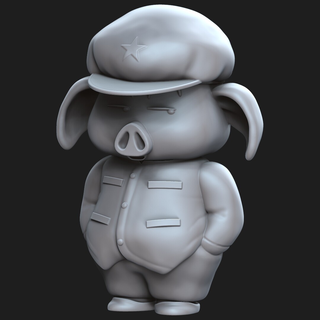 ArtStation - Oolong with green uniform - Dragon ball (3D print ready)