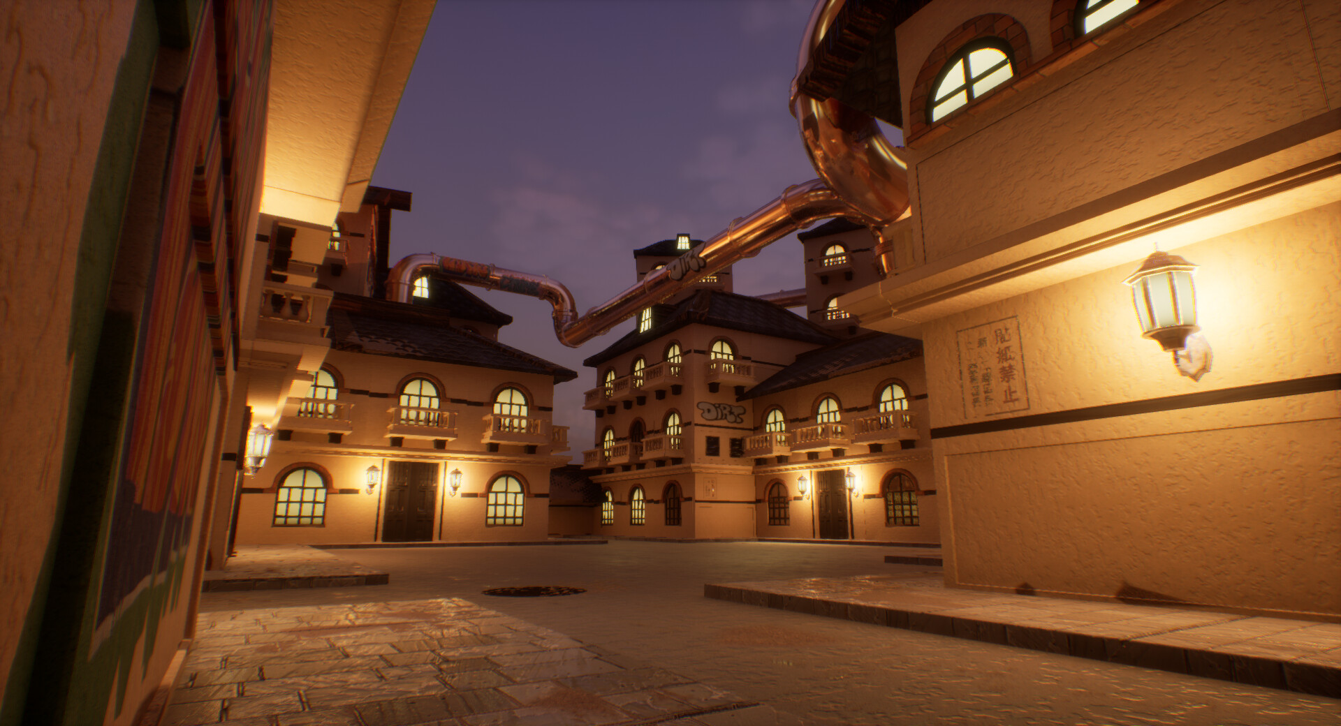 ArtStation - SteamPunk Town Center