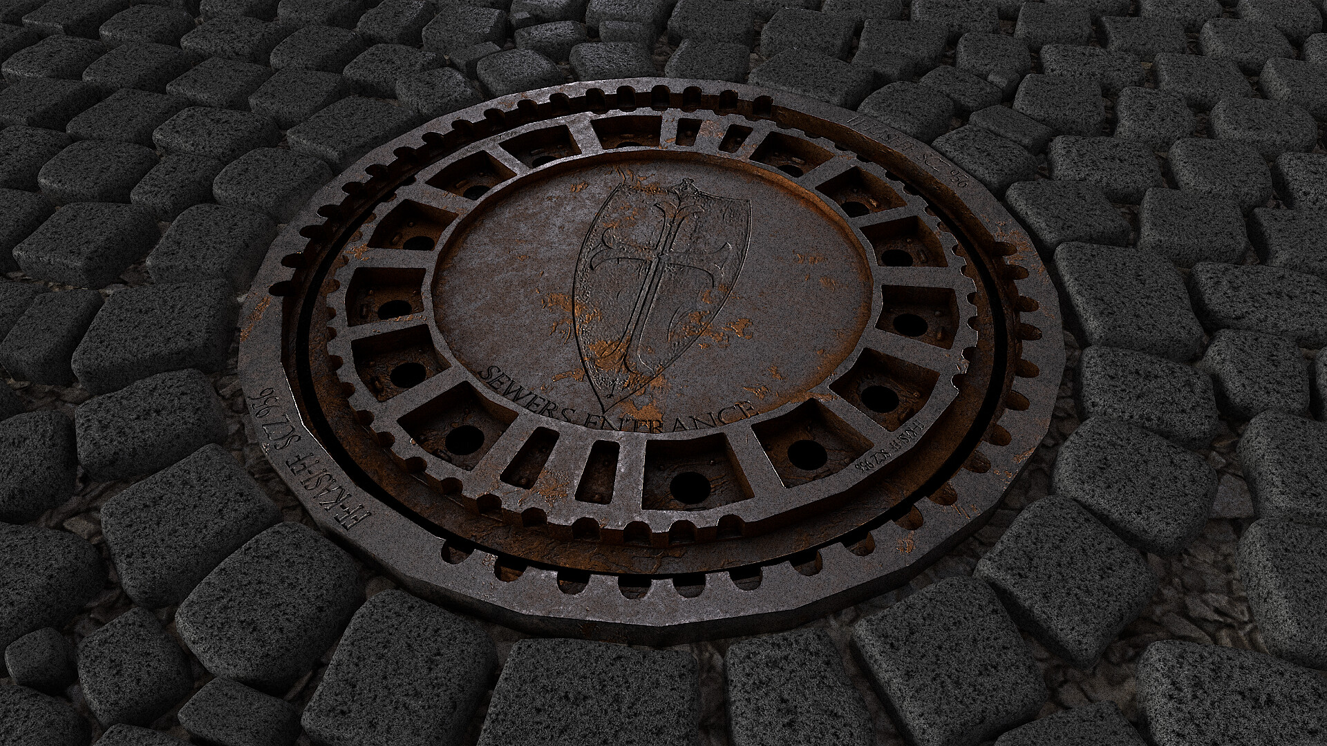 ArtStation - Medieval Manhole cover