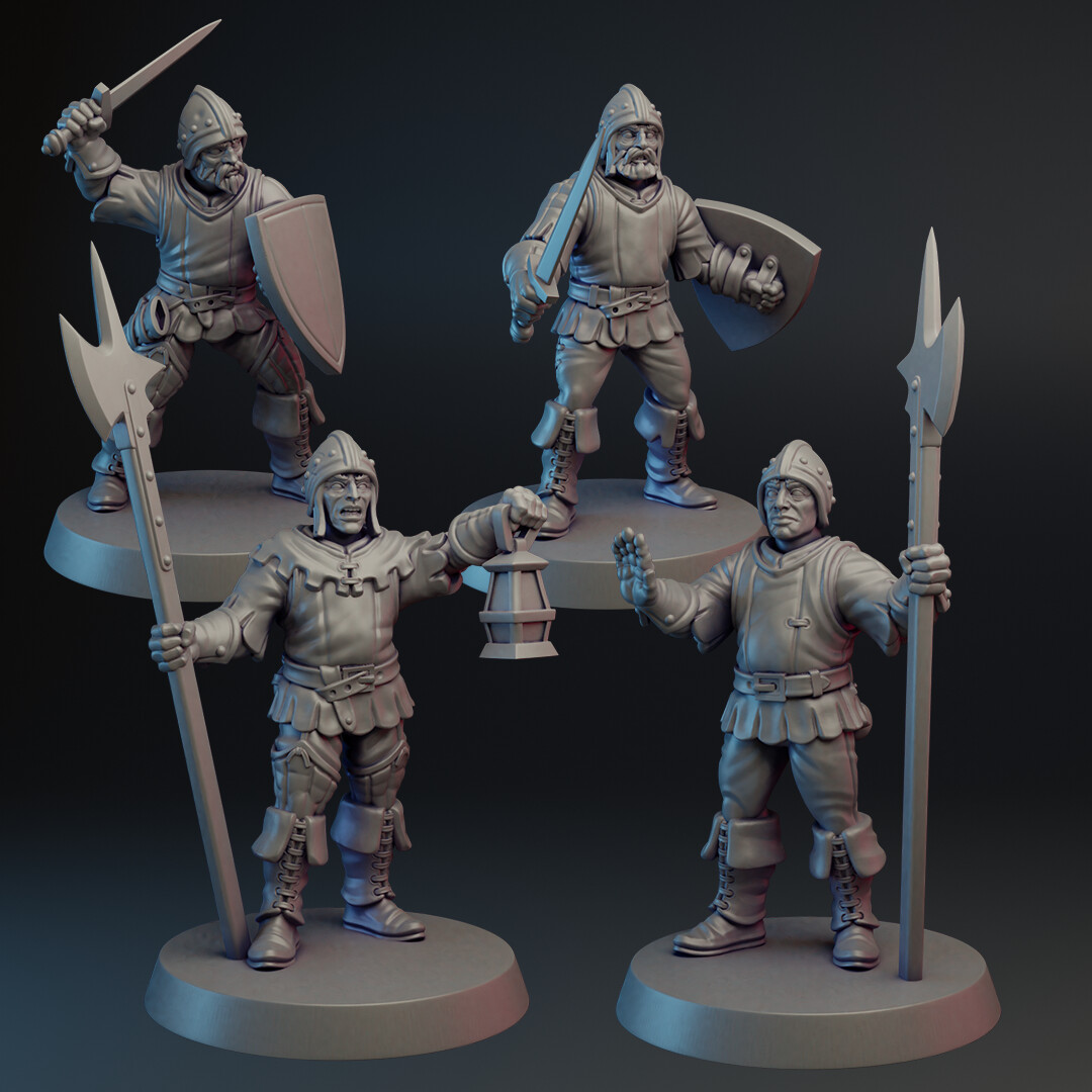 ArtStation - Human guards miniatures - Vae Victis Miniatures