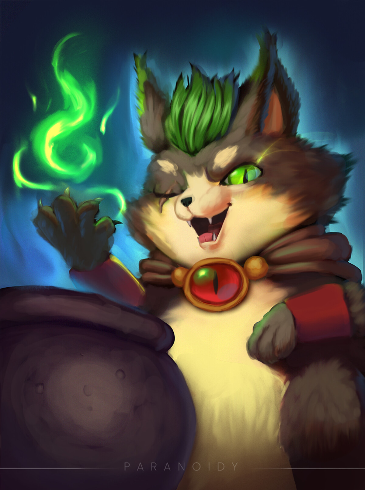 ArtStation - Cat-astrophic Warlock! Hearthstone Fan Card