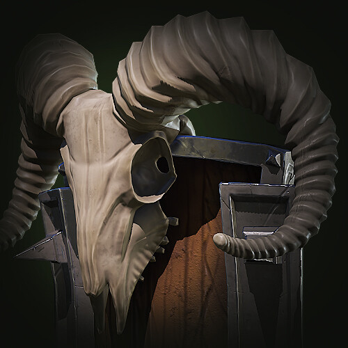 ArtStation - Mug and shield skull props