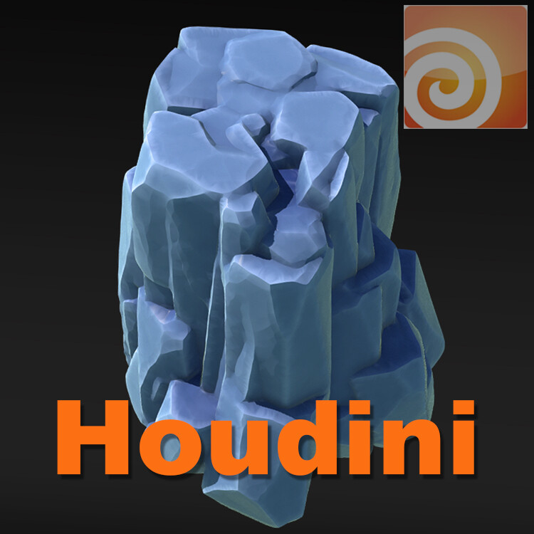 ArtStation - Stylized Rock Procedurally Generate in Houdini | 风格化石头程序化生成 02