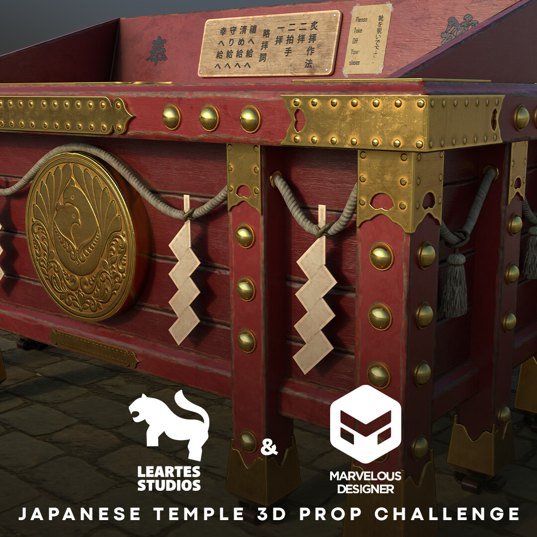 ArtStation - Japanese Saisen Box (Japanese offering box)