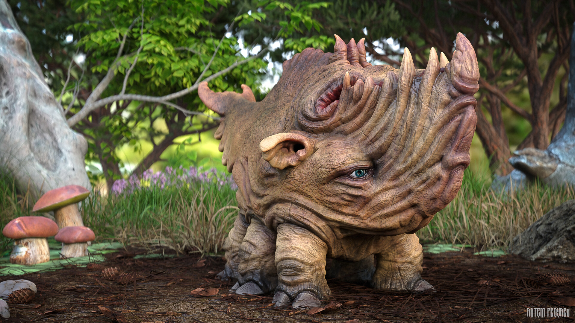 ArtStation - An overgrown whale on legs
