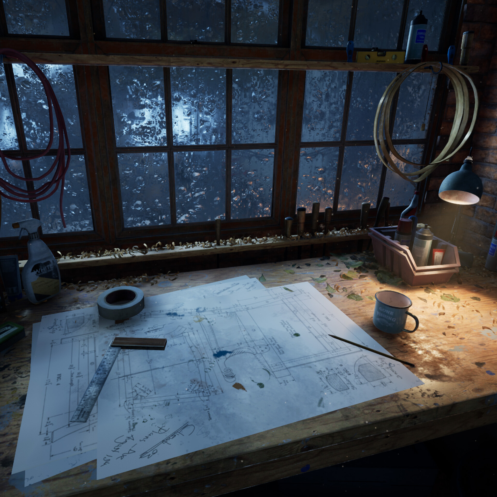 ArtStation - Carpenters Workshop - Rainy Night| Relight