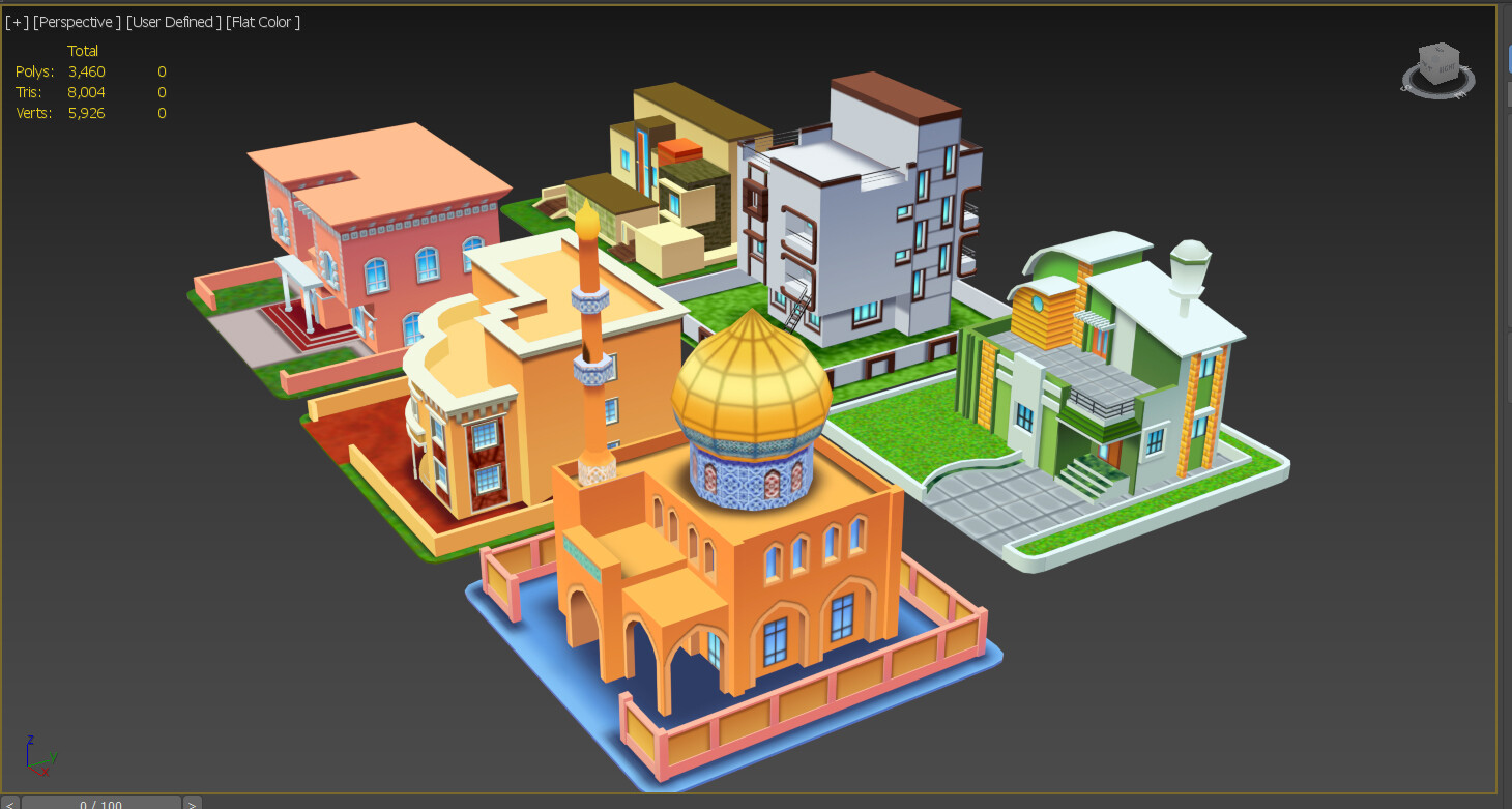 ArtStation - Buildings in low-poly