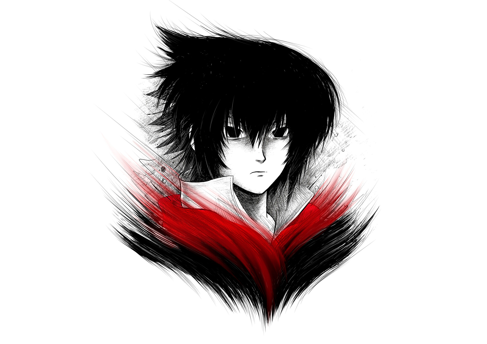 ArtStation - Sasuke Uchiha - Akatsuky - Portrait