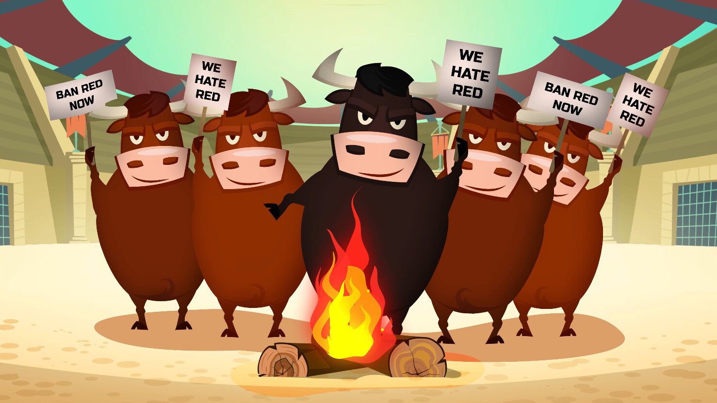 ArtStation - Angry Bulls |2d animated Education Video