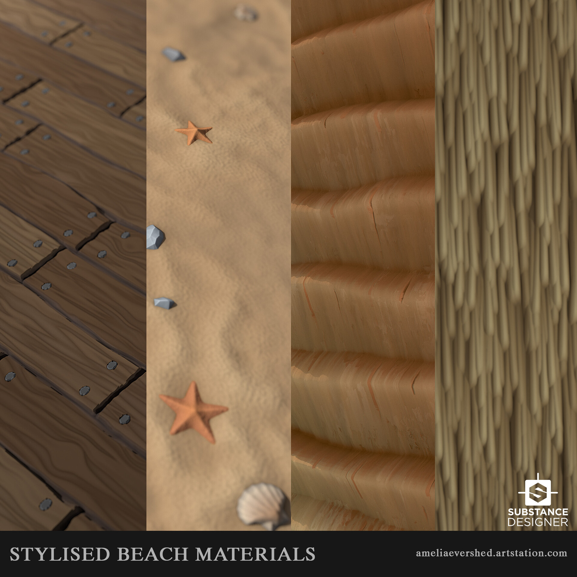 ArtStation - Stylised Beach Materials