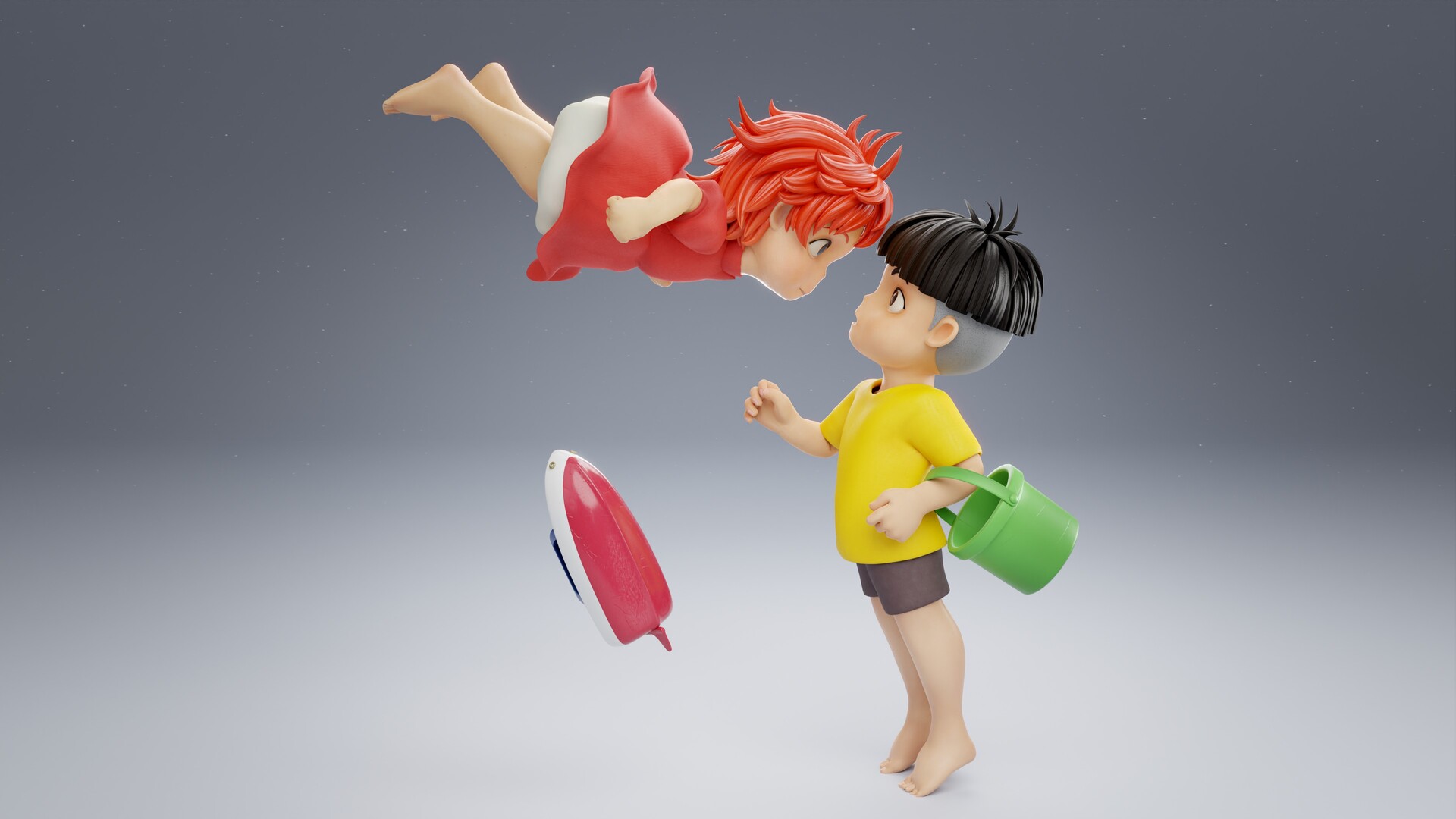ArtStation - Ponyo & Sosuke 3D