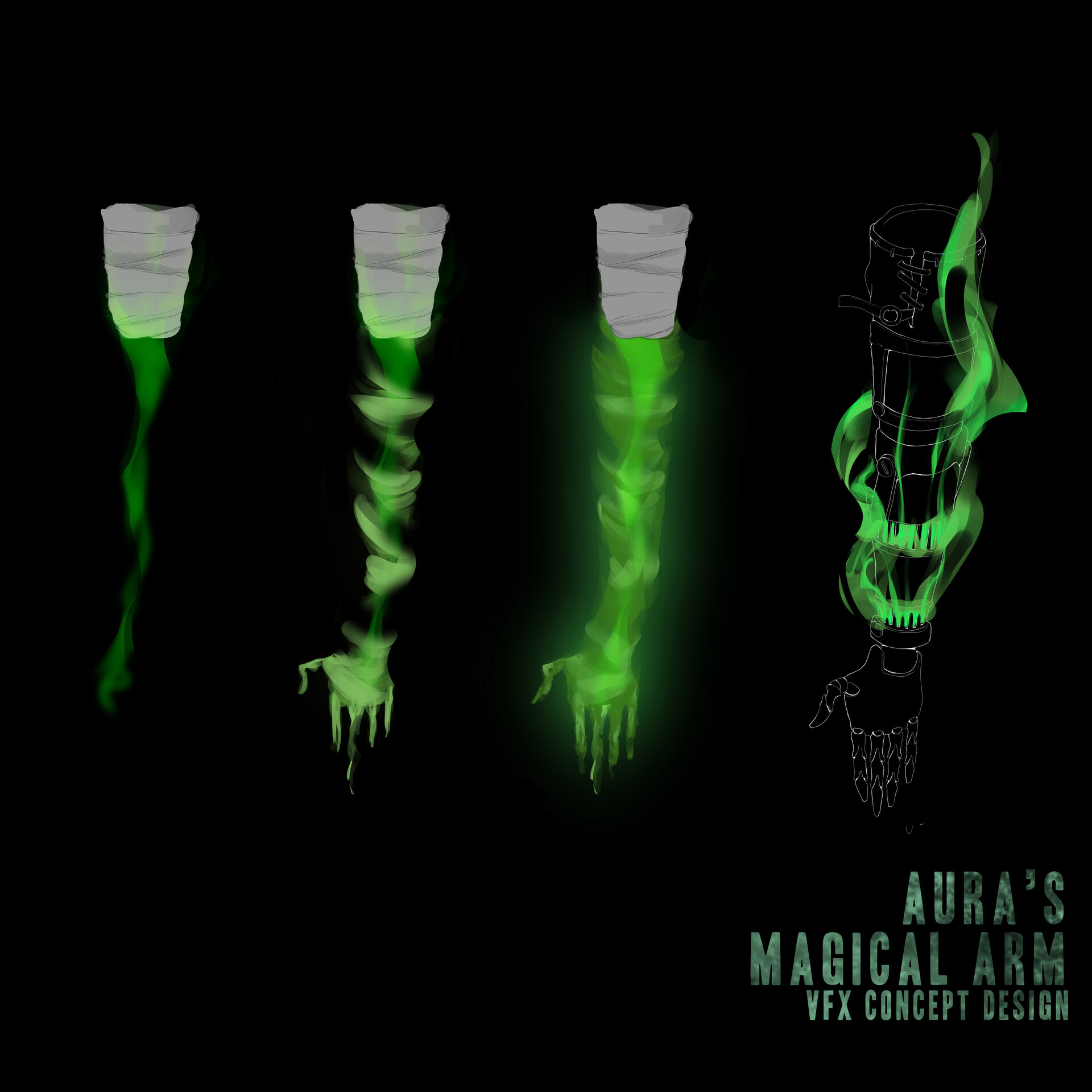 ArtStation - Vfx Concept Design - Aura´s Magical Arm