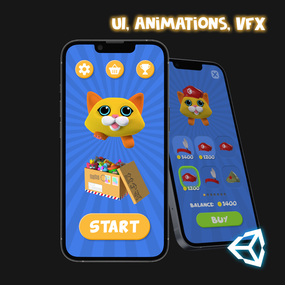ArtStation - Hyper-casual game: UI, UI-animations and VFX