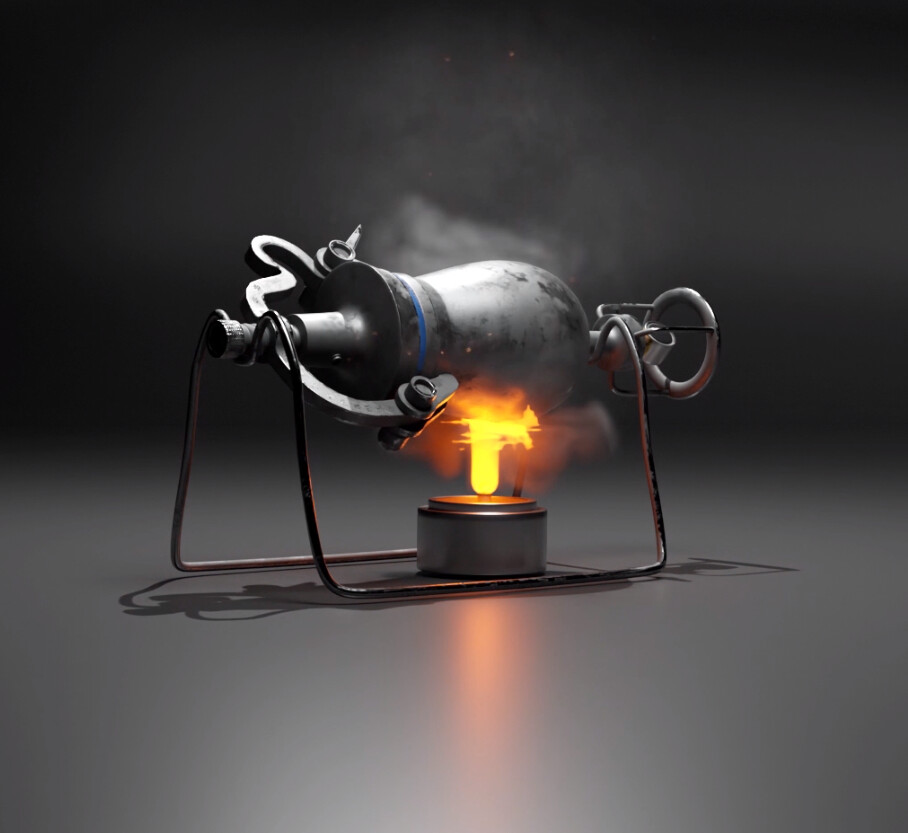 ArtStation - The old hand popcorn puffing machine