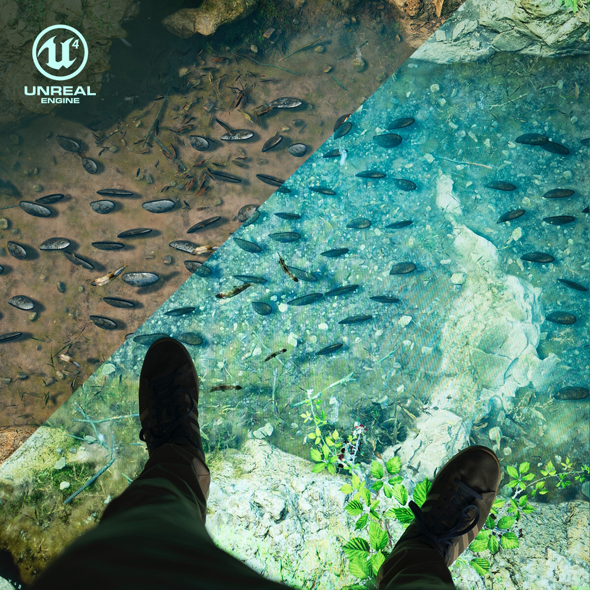 ArtStation - Domestic Pearl Secrets - Calm forest river in Unreal Engine